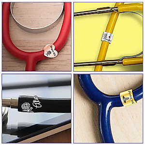 Stethoscope Name Tag Personalized Custom Stethoscope Engraved Name Charm with ID Tag, Nurses Week Gift for Nurse Doctor Medical Vet(Style7)
