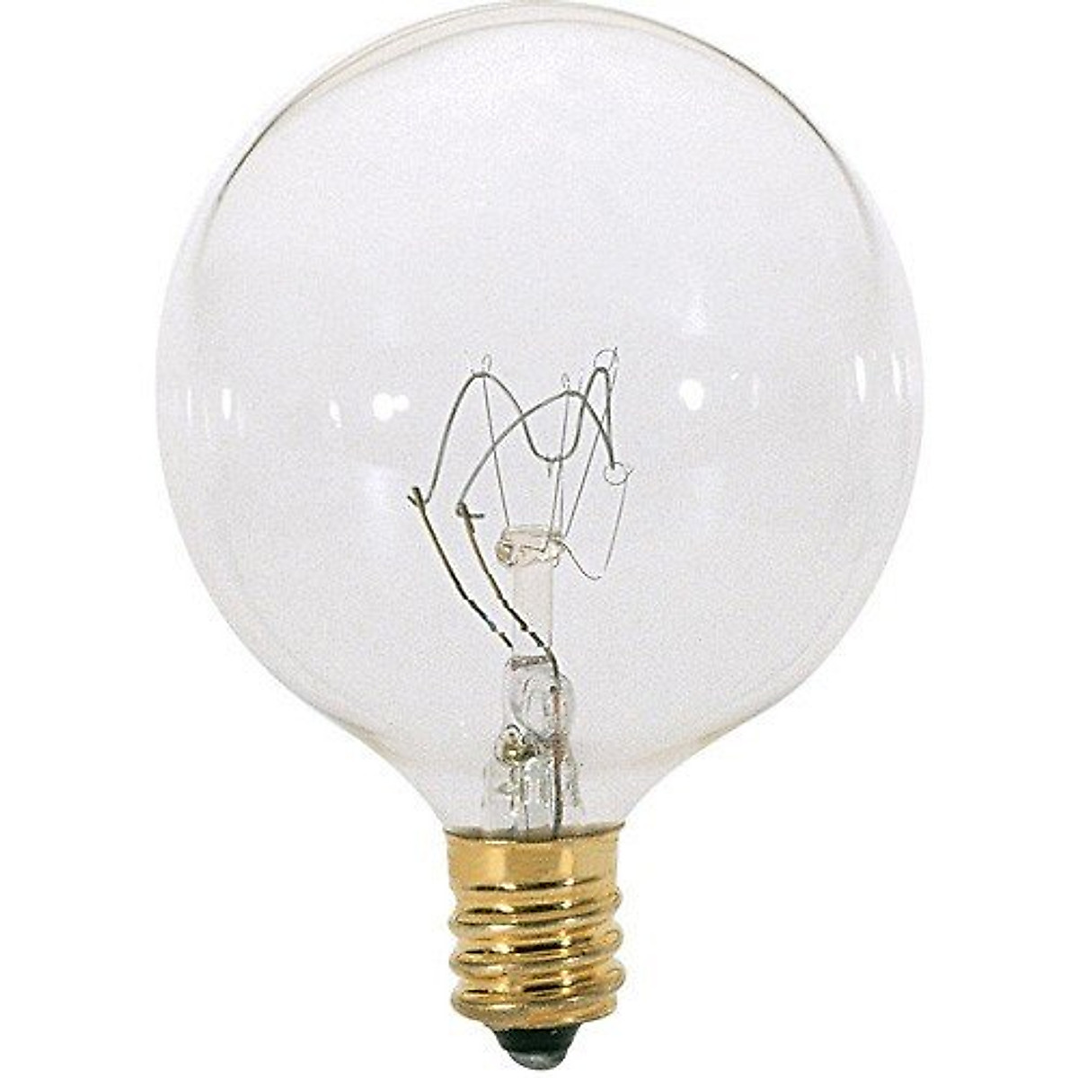 KOR (Pack of 10) G16.5 Clear FinshDecorative (E12) Candelabra Base Globe Shape Incandescent 120V G16 1/2 Light Bulbs (15)