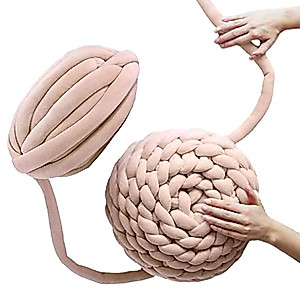 Chunky Cotton Yarn, Thick Wool Yarns for Knitting, Machine Washable Chunky Cotton Yarn for Handmade DIY Throw Blanket Pet Bed, Crystal Velvet Braid Cotton Thread for DIY Handmade Blanket Pillow