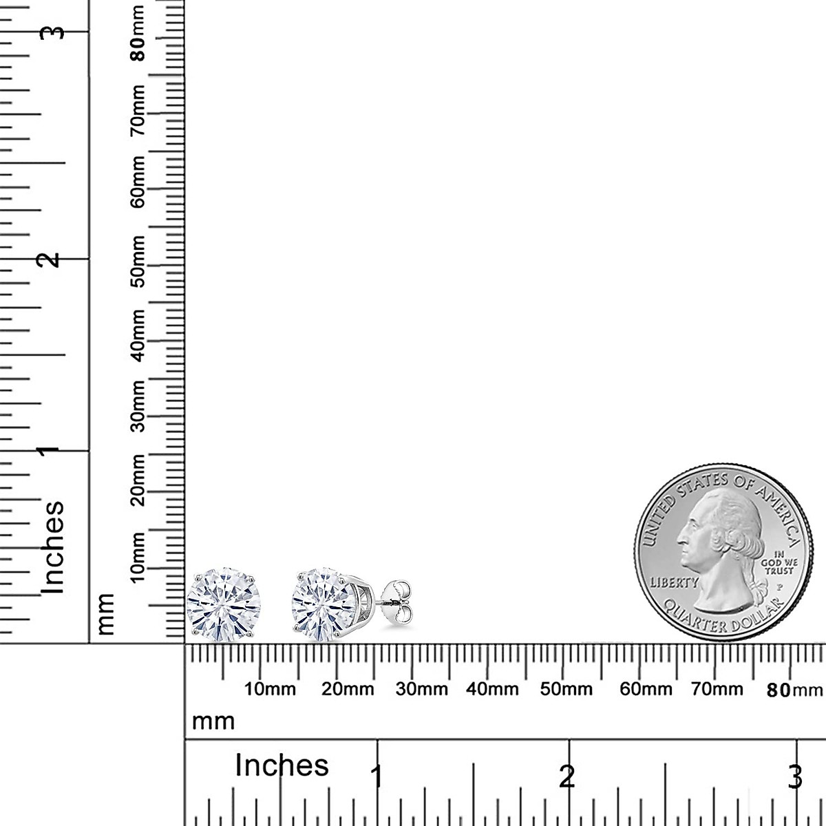 Gem Stone King 925 Sterling Silver 10MM Round Gemstone Birthstone Stud Earrings For Women