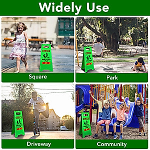 XPCARE 4 Pack Kids Playing Sign for Street, Children at Play Safety Sign with Reflective Tapes,Caution Slow Down for Street,Kids and Pets at Play Warning Sign