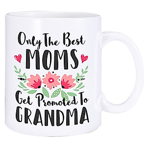 Funexara New Grandma Gift -First Time Grandmother Mug-Promoted to Grandma Surprise Announcement-11oz Cup Baby Reveal-Present from Grandchildren on Birthday, Mothers Day, Christmas