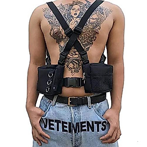 Chest Front Bag Hip Hop Hidden Underarm Strap Waist Packs Bag Adjustable Tactical Shoulder Chest Rig Bag Sport Backpack for Men Women