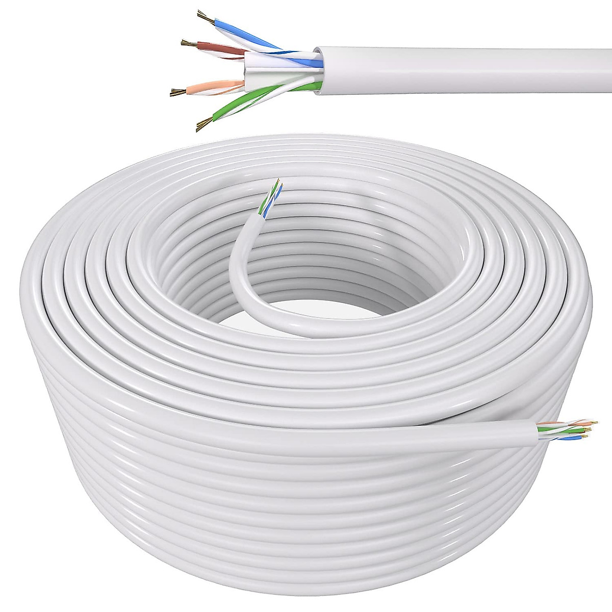 Cat 6 Outdoor Ethernet Cable 328ft, Cat 6 UTP-Unshielded Twisted Pairs Cable 23AWG, Heavy Duty High Speed, Waterproof, Direct Burial, In-Ground, UV Resistant, Cat6 Internet Network Cable, Cat 6 300+ft