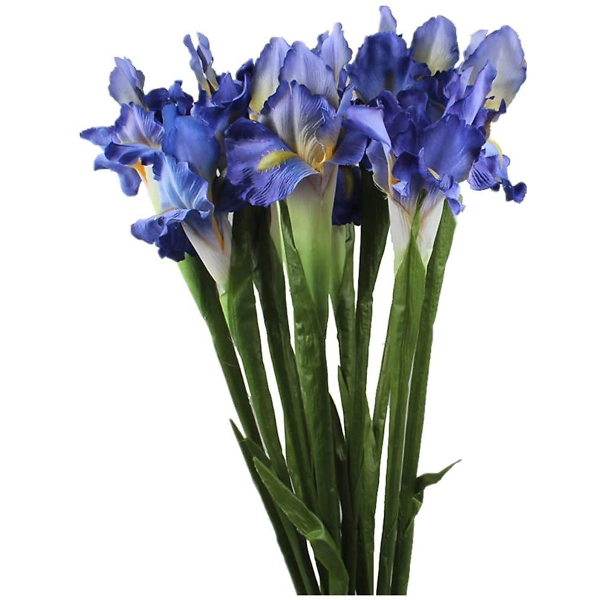 Xidmold 4 Bundle Real Touch Long Stems Iris Flower Silk Artificial Ireland Irish Iris Fake Flower for Wedding Decor Home Flower Arrangements Decoration (Blue)