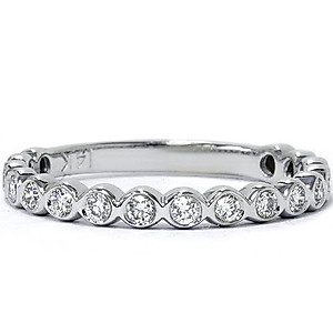 P3 POMPEII3 1/2ct Bezel Stackable Diamond Ring 14K White Gold - Size 7