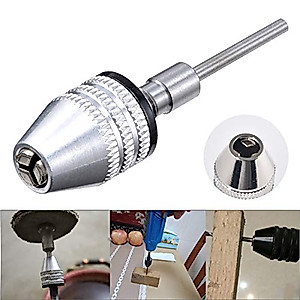KATUR Keyless Drill Chuck Quick Change Adapter Converter 2.35mm Round Shank 0.3-3.4mm Clamping Range Drill Adapter Mini 3-Jaw Drill Chuck Screwdriver Adapter