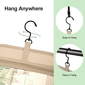 Innovatronic Toiletry Bag Travel Bag with Hanging Hook, Travel Organizer, Water-resistant Makeup Cosmetic Bag Travel Organizer for Accessories, Shampoo, Toiletries (black)