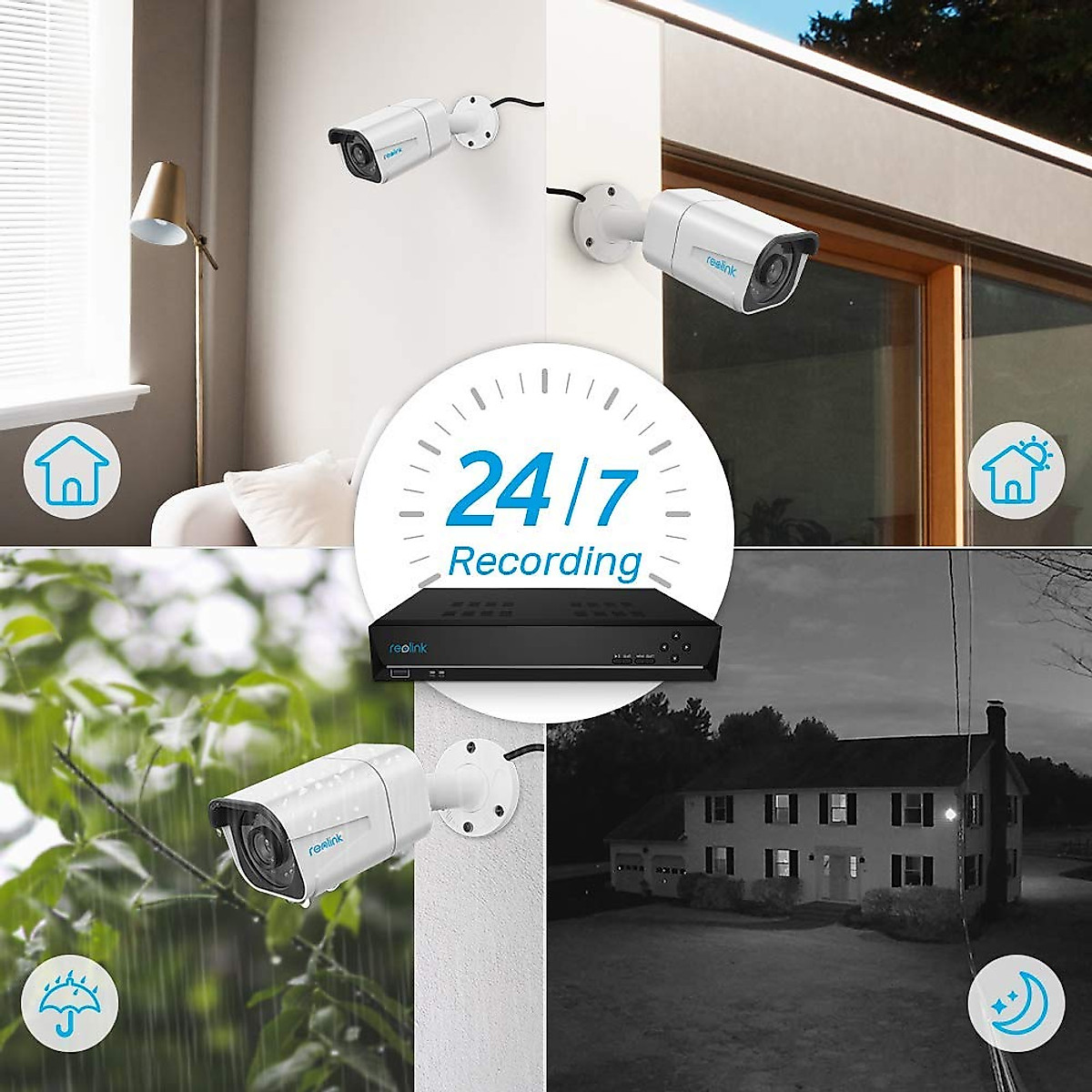 REOLINK 4K Security Camera Outdoor System, Surveillance IP PoE Camera with Human/Vehicle Detection, 100Ft 8MP IR Night Vision, Work with Smart Home, Up to 256GB microSD Card, RLC-810A-Renewed