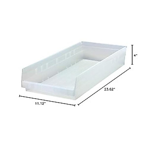 QUANTUM STORAGE SYSTEMS K-QSB116CL-3 3-Pack Plastic Shelf Bin Storage Containers, 23-5/8" x 11-1/8" x 4", Clear