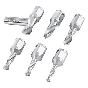 Accusize Industrial Tools 6pcs/Set H.S.S. Fully Ground Drill Set with 3/4" Weldon Shank, 1inch Cutting Depth, 0519-2501