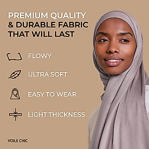 VOILE CHIC Breathable Modal Hijab Scarf for Women - Premium Lightweight Head Scarf Wrap - Etherea