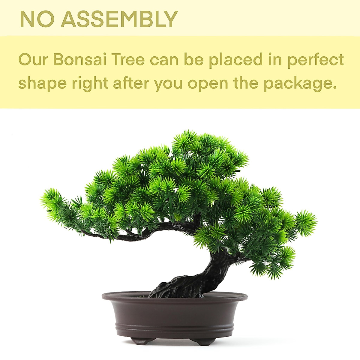 Artificial Bonsai Tree - Perfect for Decorating with Small Faux Plants - Indoor Silk Bonsai Replica with Pot - Zen-Inspired Design - 8.8 Inch Tall - Low Maintenance Greenery