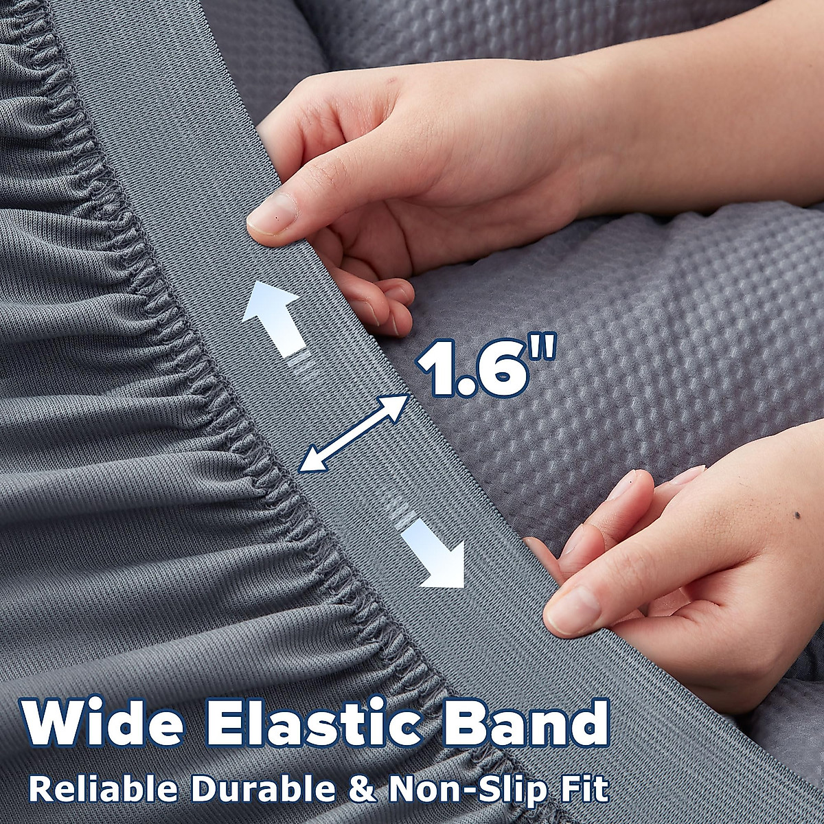 ELVEN HOME King Mattress Pad Extra Thick for Back & Hip Pain Relief, Pillow Top Cooling Mattress Topper Deep Pocket, Hotel Quality Down Alternative Mattress Pad Cover Quilted Fitted, Grey