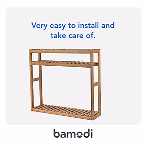 Bamodi Bamboo Bathroom 3 Tier Shelf - Multi-Shelves Bathroom Rack - Open Shelf Organizer for Kids Bedroom, Living Room, Office, Kitchen - Standing Storage Display Shelf for Towel, Book, Decor