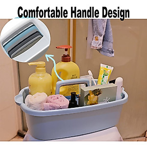 ANNIYA Cleaning Supplies Organizer, Large Cleaning Supply Caddy with Handle, Portable Cleaning Tool Storage Tote for Dorm, Bath, Pantry (Blue)