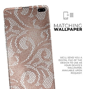 DesignSkinz Rose Gold Lace Pattern 14 Protective Vinyl Decal Wrap Skin Cover Compatible with The Samsung Galaxy S20 (Screen Trim & Back Glass Skin)