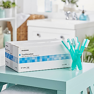 McKesson Toothbrush, Soft Bristle, Single Use/Disposable, Green, 144 Count, 1 Pack