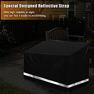 Outdoor Bench Cover Waterproof, 52.7" L x 26" W x 35" H 2 Seater Patio Garden Bench Cover, 600D Heavy Duty Oxford Fabric Patio Loveseat Sofa Cover, Fade/Snow/Wind/Dust Resistant