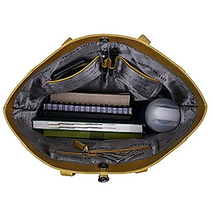 ANTONIO VALERIA Ava Crunch Yellow Leather Top Handle Tote Bag for Women