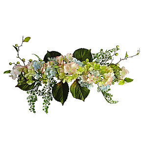 28 inches hydrangea swag for wedding party home garden, wedding arch garden wall decoration, weddings, Blue Pink