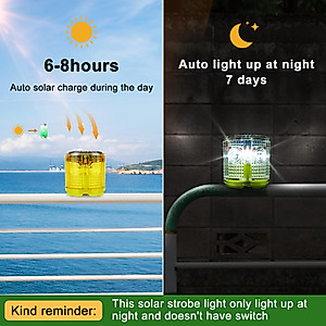 Aolyty Solar Strobe Warning Light Strong Magnetic Base Flashing Super Bright 360 Degree Automatically Turn On Waterproof for Construction Traffic Factory (Yellow)