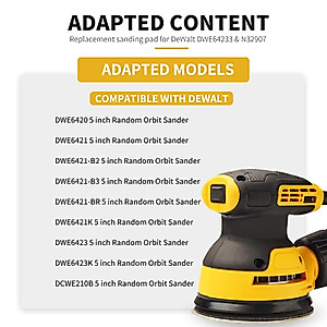 Sander Pad for Dewalt, 2 Pack 5" 8 Hole Hook and Loop Replacement Orbital Metal Sander Pad for DeWalt DWE6421 6421K DWE6423 6423K DCW210B Random Orbital Sander Part DWE64233 & N329079