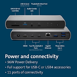 Kensington SD5780T Thunderbolt 4 Dual 4K Docking Station & Docking Station Mounting Bracket (K34050WW)