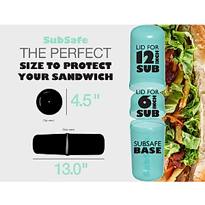 SubSafe Sub Sandwich Waterproof Food Storage Container, BPA-Free Plastic,Neon Purple with Glitter