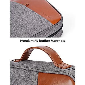 Heouvo Bible Covers for Men, Bible Carrying Case with Pockets/Leather Handle, Multi-Functional Large Size Zippered Bible Bag, Great for Bible Study/Daily Use, Perfect Gift for Men Boys