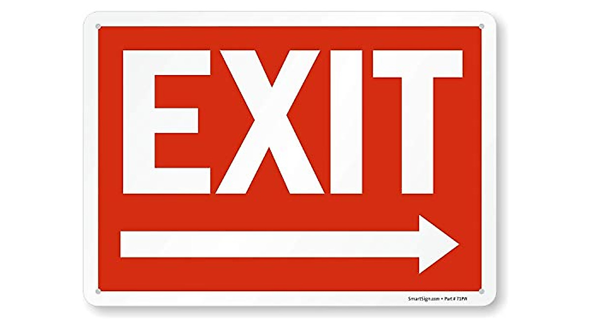 Durable Exit Sign with Right Arrow | SmartSign