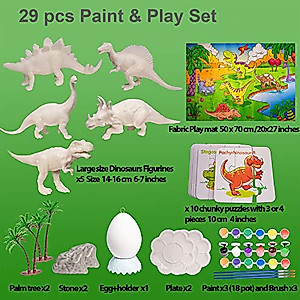 flashbluer Kids Arts and Crafts Painting Kit Dinosaur Toys Kids Art Supplies-Create Your Dino World Painting Toys Christmas Birthday Gifts for 3-12 Years Old Boys and Girls