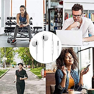 2 Pack 3.5mm Wired Headphone Plug, in-Ear Earphones, Earbuds Noise Isolating with Built-in Microphone & Volume Control Compatible with iPhone 6s 6 Plus 5s 5 iPad iPod MP3 MP4 Samsung Android Laptop
