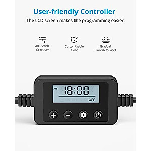 NICREW Clip on Aquarium Light, Fish Tank Light with White, Blue and Red LEDs, Planted Aquarium Light for Nano Tank, 2 Lighting Modes