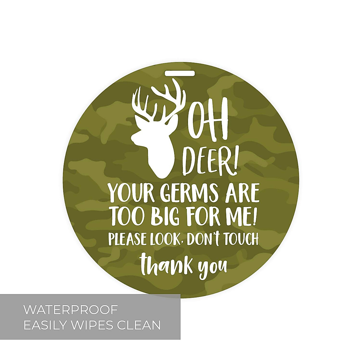 Camouflage Deer Stop No Touching Baby Car Seat Sign/Country Boy Stroller Tag/Camo Car Seat Accessory