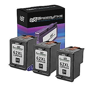 Speedy Inks Remanufactured Ink Cartridge Replacement for HP 62XL C2P05AN High Yield (Black, 3-Pack)