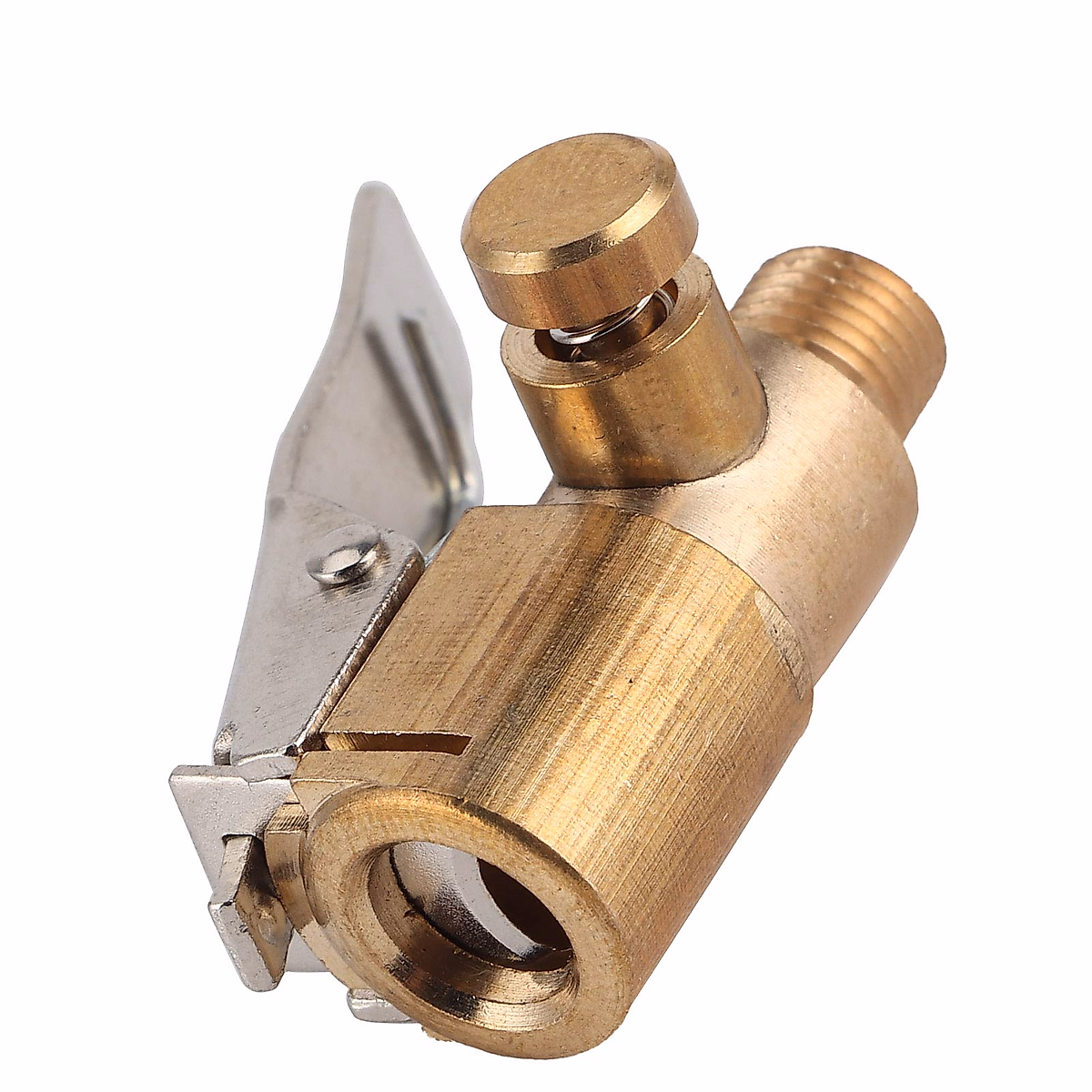 Tire Inflator Chuck, Brass Air Chuck Open,Tire Inflator Chuck Tyre Quick Inflation Clip Clamp Connector for Car Motorcycle with Valve