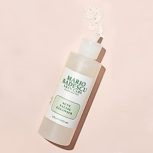 Mario Badescu Acne Facial Cleanser for Combination & Oily Skin, Oil-Free Face Wash with Salicylic Acid & Aloe Vera, Deep Pore Clean, 6 Fl Oz (Pack of 1)