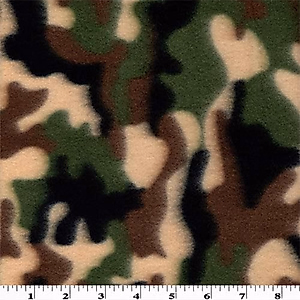 ALEKI Fabric, Polar Fleece Fabric Prints Multi Camo,Fabric / 58" Wide/Sold by The Yard