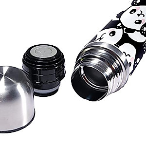 sdfsdfsd 17 oz Vacuum Insulated Stainless Steel Water Bottle Sports Coffee Travel Mug Flask Genuine Leather Wrapped BPA Free, Cute Chinese Panda Baby Pattern