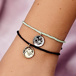 Pura Vida Bracelet Silver Crystal Mountain Coin Charm Bracelet - Handmade with Czech Crystal, Adjustable & Waterproof - Stackable Bracelets for Teen Girls, Handmade Bracelets for Teens - Winterfresh
