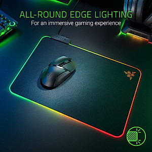 Razer Firefly V2 - Gaming Mouse Pad (Gaming Mouse Mat, Micro-Textured Surface, Cable Holder, RGB Chroma Lighting) Black