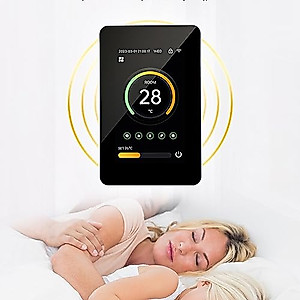 Digital Thermostat, 100?250VAC Smart Thermostat 4.3in Vertical Screen Professional IP20 for Floor Heating (16A)