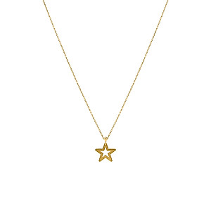 MEVARIS 14K Real Gold Pendant Necklaces - Jewelry Gifts for Women - Elegant and Dainty Pendants - Style Options are Available - 17.7" / 45 cm (Star)