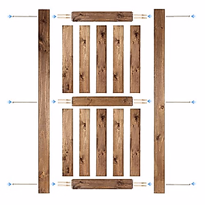 BELLEZE 36 Inch DIY Sliding Interior Barn Door, Modern Rustic Custom Farmhouse Unfinished Pine Wood for Kitchen Pantry Bedroom Living Room Closet - Brown