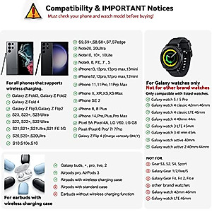 Wireless Charger for Samsung Galaxy S22 Ultra, Samsung Charging Station with Clock for Galaxy S23 Ultra/S21/S20/Z Flip3/Note 20, Samsung Watch Charger for Galaxy Watch 5/5Pro/4/3/Active 2, Buds 2/Pro