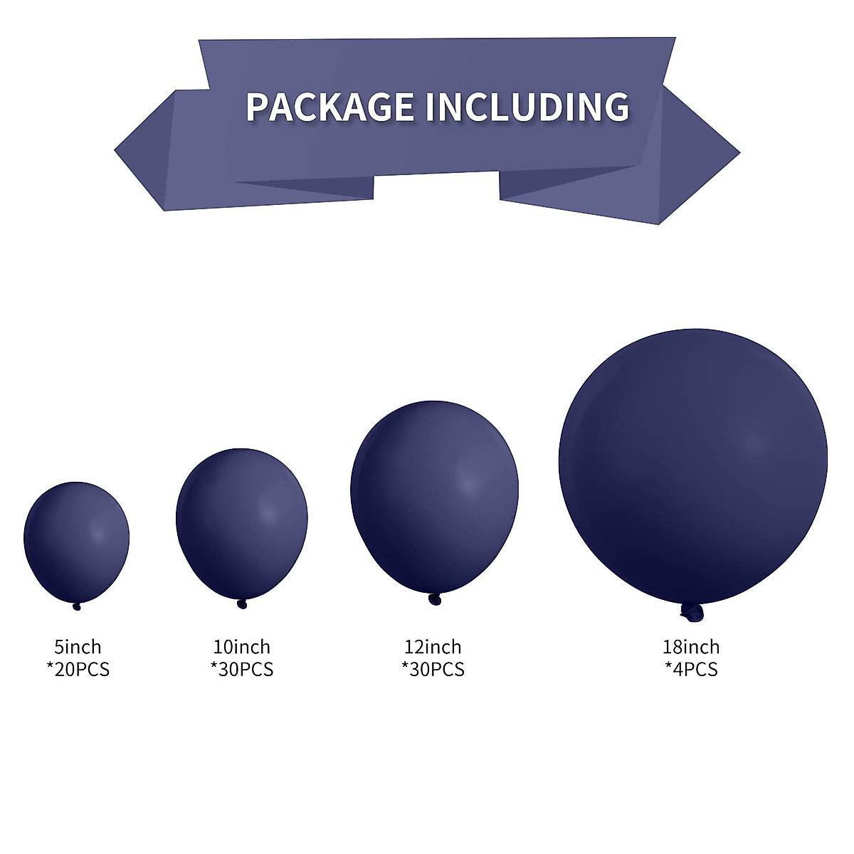 Maylai 84 Pcs Navy Blue Balloons Different Sizes 18/12/10/5 Inch Latex Balloon Garland Arch Kit for Halloween Christmas Thanksgiving Baby Shower Wedding Birthday Bride Balloon Party Decoration