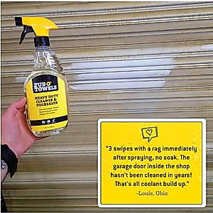 Tub O' Towels Heavy Duty Cleaner and Degreaser Spray Helps in Removing Oil Tar Paint Dirt Caulk Grease Grime Gunk Epoxies, Industrial Strength, Home & Auto, Made In USA, Citrus Scent, 24oz, 12-Pack
