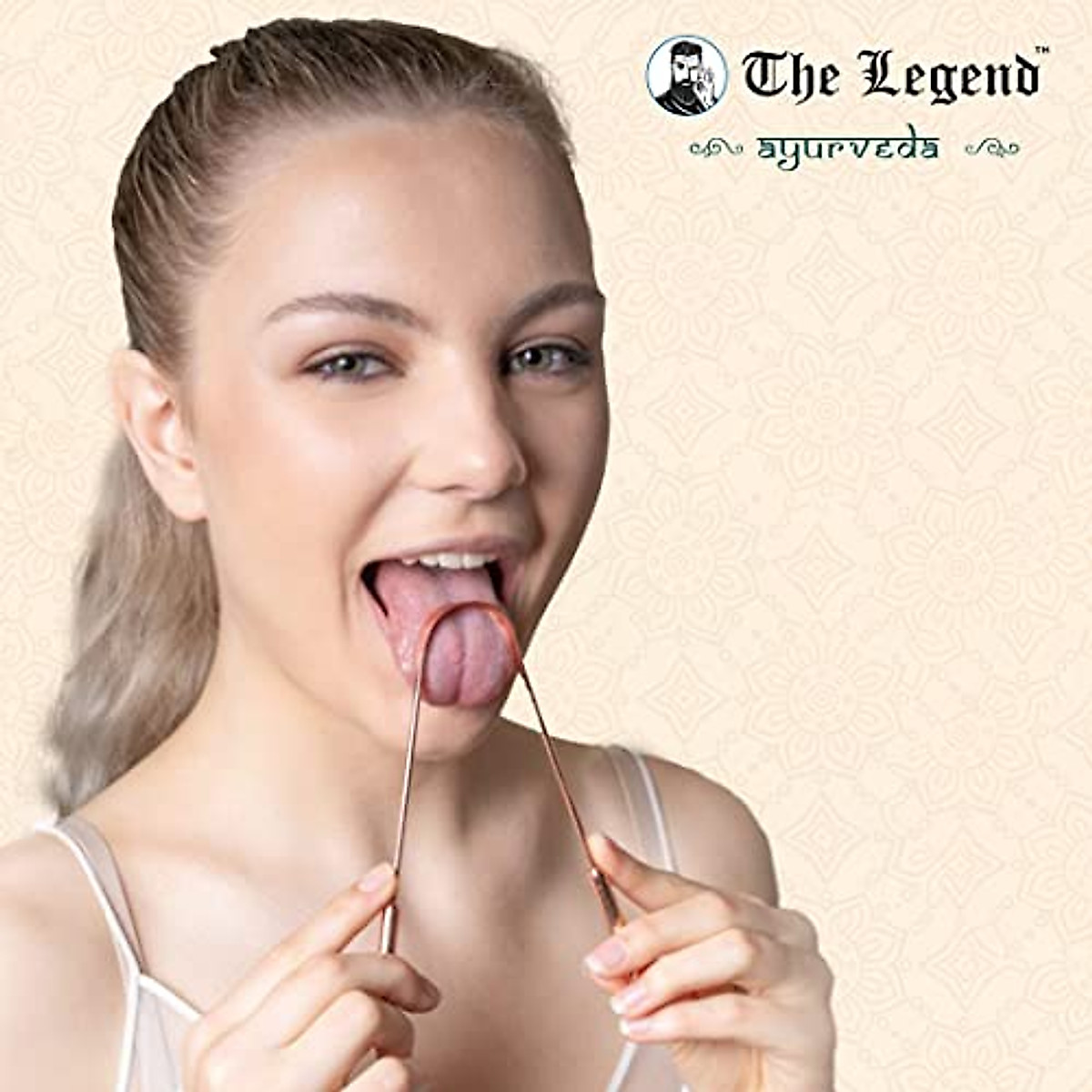 The Legend Pack of 3 Ayurveda Heavenly Copper Tongue Cleaner or Scraper | Metal Tongue Scraper and Handmade (Pack of 3 Thick Handle)