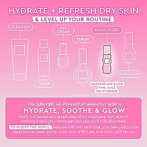 Glow Recipe Pink Juice Hydrating Face Moisturizer for Women & Men - Gel Moisturizer with Hyaluronic Acid, Watermelon & Glycerin - Lightweight, Fast-Absorbing Daily Moisturizer for Dry Skin (25ml)